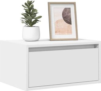 vidaXL Table de chevet murale avec lumi&egrave;res led blanc - Vidaxl