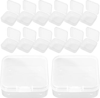 Supvox Transparente Aufbewahrungsbox mit Klappdeckel 50 St&uuml;ck 55X55X20Mm f&uuml;r Schmuck Ohrring und Perlen Organizer Reise Organizer