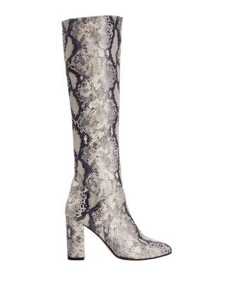 8 by YOOX PYTHON LEATHER HEELED BOOTS