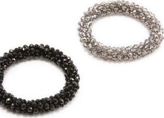 Au Printemps Paris Lot de 2 &eacute;lastiques en perles