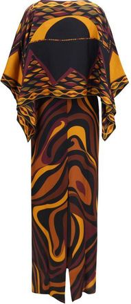 Emilio Pucci Silk Printed Cape Dress - Multicolor