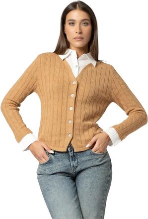 Kocca Femme, Pulls, Brun, Taille: 44 FR Cardigan M/L + Chemise Jakindax