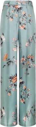 Momoni Femme, Pantalons, Bleu, Taille: 38 FR Wide Pantalons