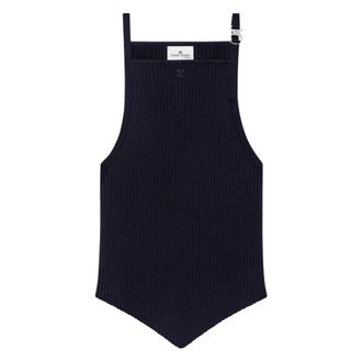 Courr&egrave;ges Femme, Tops, Bleu, Taille: 40 FR Hauts sans manches
