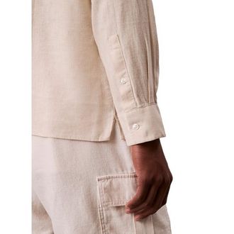 Calvin Klein Chemise droite en lin m&eacute;lang&eacute;