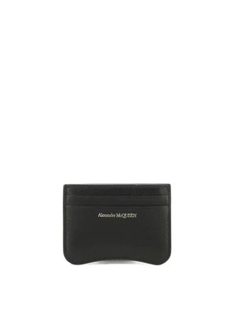 Alexander McQueen Alexander McQueen Portemonnaie - Black Leather Wallet With Design - Gr. unisize - in Schwarz - f&uuml;r Damen