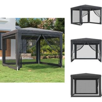 vidaXL Vidaxl - Tente de f&ecirc;te avec 4 parois lat&eacute;rales en maille Anthracite 3x3m - Tents De Jardin - Abri Solaire - Tonnelles Exterieure - Chapiteau Pliable