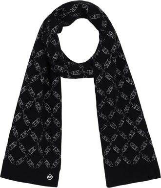 Michael Kors Femme, Accessoires, Noir, Taille: L Jacquard Knit Scarf
