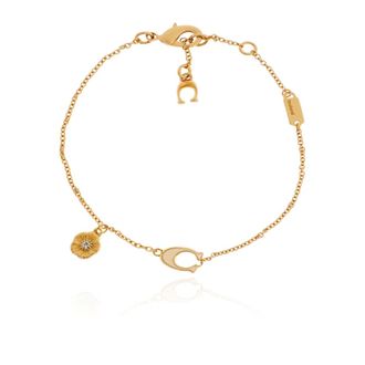 Coach Femme, Accessoires, Jaune, Taille: ONE Size Brass Bracelet