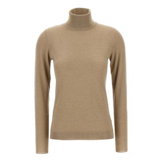 Brunello Cucinelli Funkelnder Rollkragenpullover - - Knitwear - Damen - Beige - M