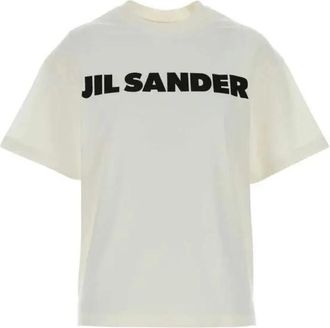 Jil Sander Femme, Tops, Blanc, Taille: 36 FR Cotton Crew-Neck T-Shirt
