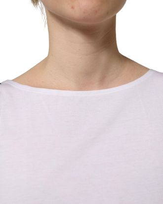 Dolce & Gabbana Womens White Cotton Sleeveless Cropped Tank Top