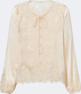 D&ocirc;en D&ocirc;en Bluse Lucine aus Seidensatin mit Spitze
