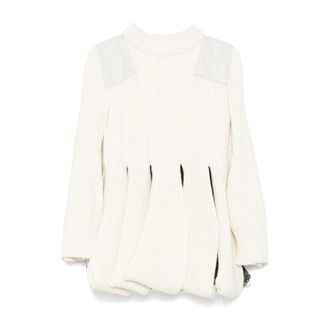 sacai Damen, Strickwaren, Wei&szlig;, MGr&ouml;&szlig;e