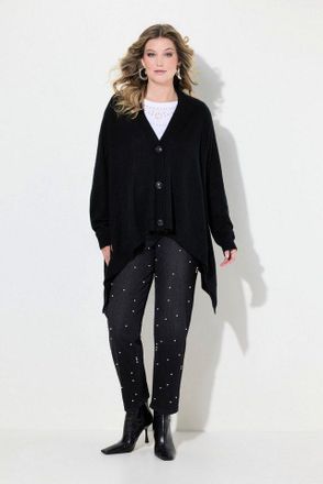 Miamoda Strickjacke Strickjacke Cape-Look Knopfleiste Langarm