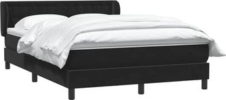 vidaXL Boxspringbett mit Matratze Schwarz 160x220 cm Samt vidaXL