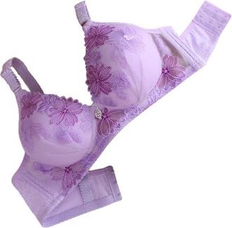 Generic Soutien-gorge push-up brod&eacute; fin respirant avec dos pour femme 2026, violet, 68