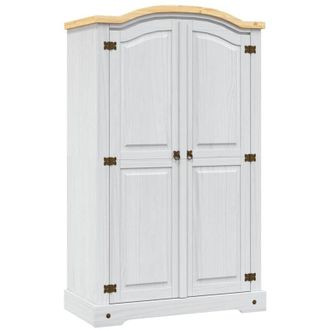 vidaXL Vidaxl - Garde-robe avec 2 portes Gamme Corona pin mexicain Blanc