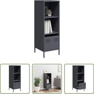 vidaXL Stahl Schrank - Highboard Anthrazit 35x39x103,5 cm Stahl