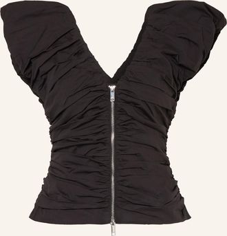 Ganni Blusentop schwarz