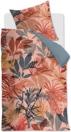 Beddinghouse Mako-Satin-Bettw&auml;sche-Garnitur Daintree Farbe Rot Gr&ouml;&szlig;e 135x200+80x80cm Wendebettw&auml;sche Baumwolle