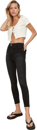 Trendyol Damen Trendyol High Waist Skinny Jeans, Schwarz, 40 EU