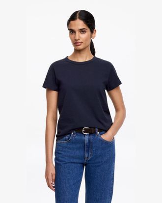 Arket Elegantes Baumwoll-T-Shirt -Blau