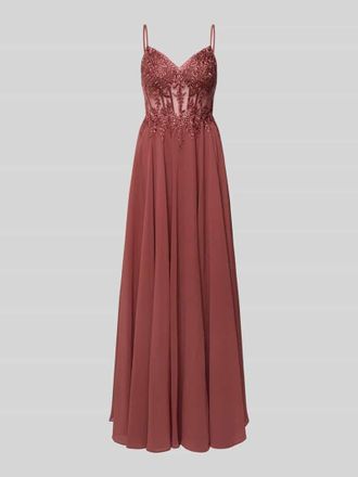 Luxuar Abendkleid mit Ziersteinbesatz