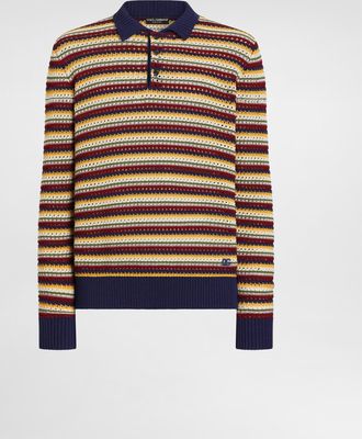 Dolce & Gabbana Polohemd Aus Gestreifter Baumwolle - Mann Strickwaren Multicolor 52