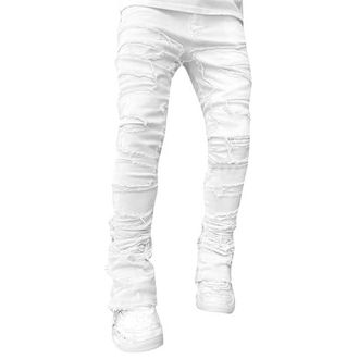Generic Jean pour homme - Jambe large - Tendance - Streetwear - Coupe ample - Hip Hop - Pantalon baggy - Jambe droite - Pantalon d&eacute;contract&eacute; Y2K - Style patin