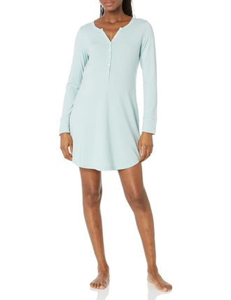 Amazon Essentials Damen Nachthemd f&uuml;r Schwangerschaft und Stillzeit, Staubblau, XL