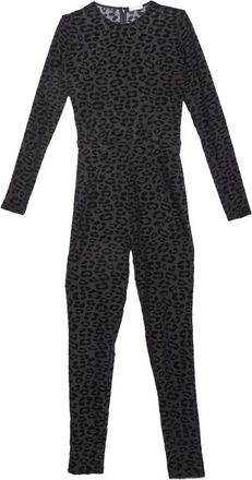 Fleur du Mal Flocked Catsuit mit Leoparden-Print - Schwarz
