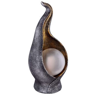 Globo Lighting Solarleuchte Solarlampe Au&szlig;enleuchte Gartenleuchte Au&szlig;enlampe Eingangsbereich, IP44 Spritzwasserfest Flammenoptik silber gold, 36x LED 0,06W warmwei&szlig;,