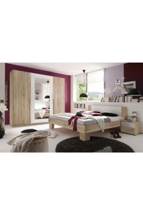 Boxxx Schlafzimmer, Wei&szlig;, Eiche San Remo, Glas, Holzwerkstoff, 5 F&auml;cher, in verschiedenen Holz-Dekoren erh&auml;ltlich, Schlafzimmer, Komplette Schlafzimmer