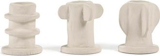 Serax Molly Beige Bougeoir 02 Ensemble de 3 | Molly de Marie Michielssen | Grès, Design Moderne, Finition Mate | L 5 L 5 H 6.5 CM