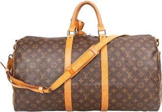 Louis Vuitton Crossbody Bags - Louis Vuitton Canvas Monogram Keepall 55 Bandoulie - Gr. unisize - in Braun - f&uuml;r Damen