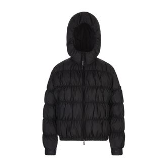 Moncler Femme, Vestes, Noir, Taille: 42 FR Doudoune Noire Medonte avec Volants