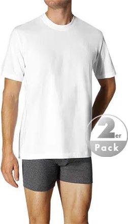 Schiesser Herren T-Shirts wei&szlig; Baumwolle unifarben