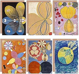 Artery8 Hilma af Klint Primordial Youth Abstract Adulthood Star Evolution Fine Art Greeting Card Pack of 6 Abstrakt
