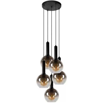 Lucide [GEBRAUCHT] B-Ware Lucide H&auml;ngeleuchte Marius Schwarz F&uuml;nfflammig Deckenleuchte H&auml;ngelampe Lampe