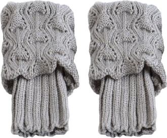 Generic Manchettes en feutre pour femmes pour lhiver des ann&eacute;es 80, tricot c&ocirc;tel&eacute; chauffe-jambes chauds, chaussettes longues pour bottes dhiver chauffe-pieds 