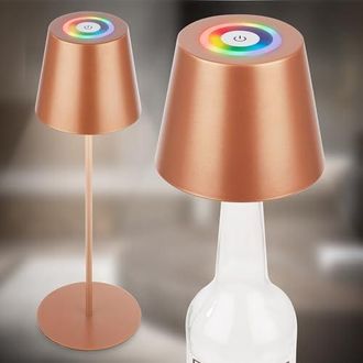 Briloner 3 in 1 RGBW LED Tischlampe kabellos IP44 mit Touch, dimmbar, Akku & Lichtquelle tauschbar, Nachttischlampe, Leselampe, Campinglampe, Tischleuchte, Akk