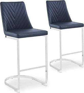 Menzzo Mistigri Stuhl, Kunstleder & P.U, Schwarz, L46 x T52,5 x H108,5 cm