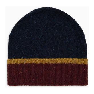 Gallo Gallo, Homme, Accessoires, Multicolore, Taille: ONE Size Bonnet c&ocirc;tel&eacute; en laine avec revers contrastant