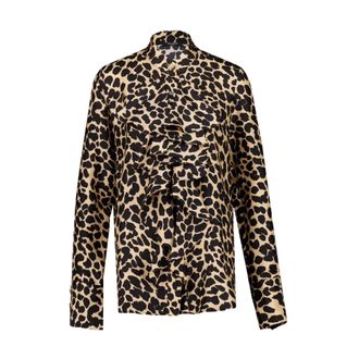 Balmain Leopardenmuster R&uuml;schenbluse - - Blouses & Shirts - Damen - Mehrfarbig - XS
