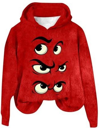 Generic Le Grinch Sweat Femme A Capuche Hiver Costume Polaire Moche Pyjama The Vêtements Adulte Vetement Christmas Oversize Sweatshirts Chaud Noël Pull Plaid 