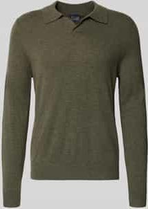 Christian Berg Strickpullover mit Polokragen und V-Ausschnitt