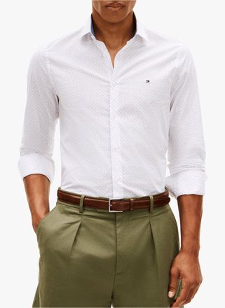 Tommy Hilfiger Chemise droite en coton organique m&eacute;lang&eacute;