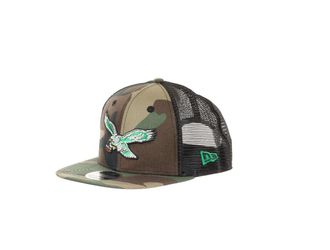 New Era Philadelphia Eagles NFL Woodland Camo 9Fifty Original Fit Snapback Trucker Cap - One-Size