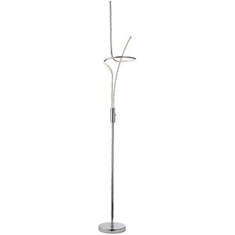 Esto Lampadaire Lampadaire Lampadaire lampe design chrome, acrylique, interrupteur, led smd 20,1 watt 1600 lumens blanc chaud, DxH: 18x145 cm